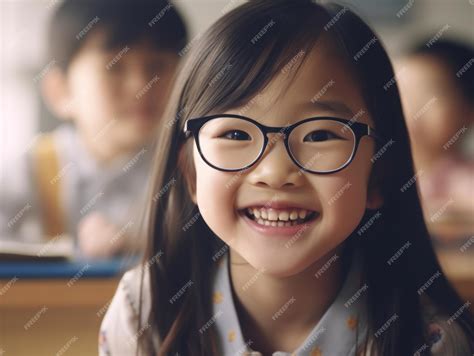 Premium Ai Image Asian Girls Education Happy Beautiful Asian Girl Is
