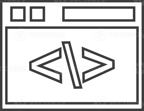 Programming Thin Line Icon Social Icon Set 14440987 Png