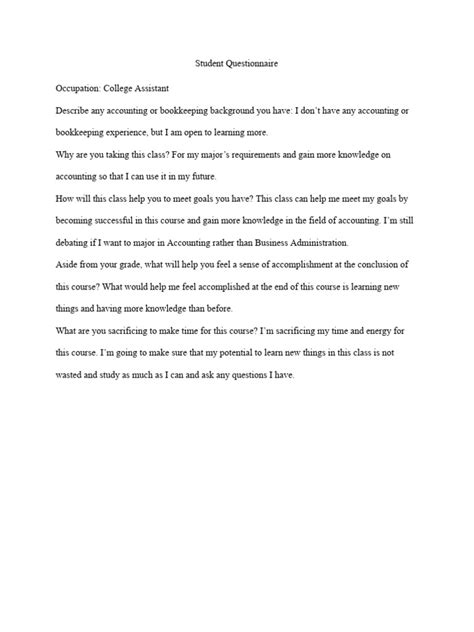 Student Questionnaire Pdf