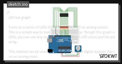 Bar Graph Analog Temp Monitor Wokwi Esp32 Stm32 Arduino Simulator