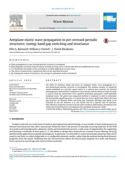 Pdf Antiplane Elastic Wave Propagation In Pre Stressed Periodic Structures Tuning Band Gap