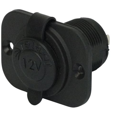 flush mount socket black 12 24v bias boating