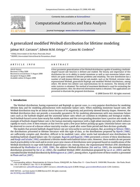 A Generalized Modified Weibull Distribut Download Free Pdf Mathematics Analysis
