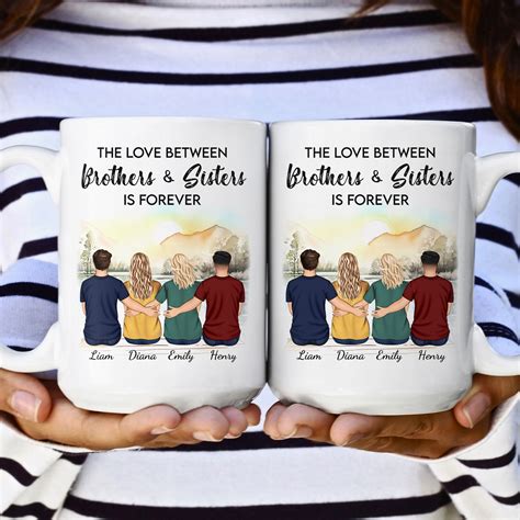 The Love Between Brothers And Sisters Is Forever Personalized Mug