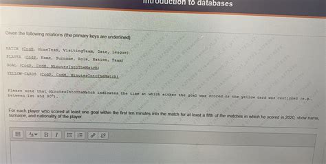 Solved To Databases Given The Following Relations The