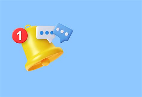 3d notification message bell one reminder notification banner