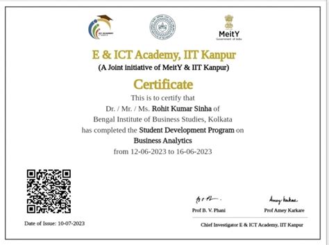 grateful and honored to be part of the iit kanpur business analytics