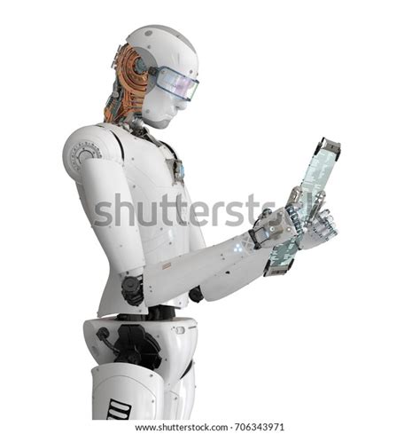 D Rendering Humanoid Robot Working Digital Stock Illustration Shutterstock