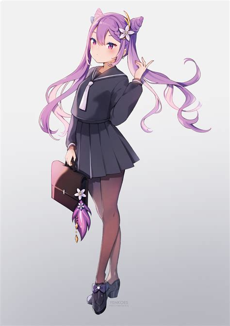 Keqing Genshin Impact Drawn By Yenkoes Danbooru