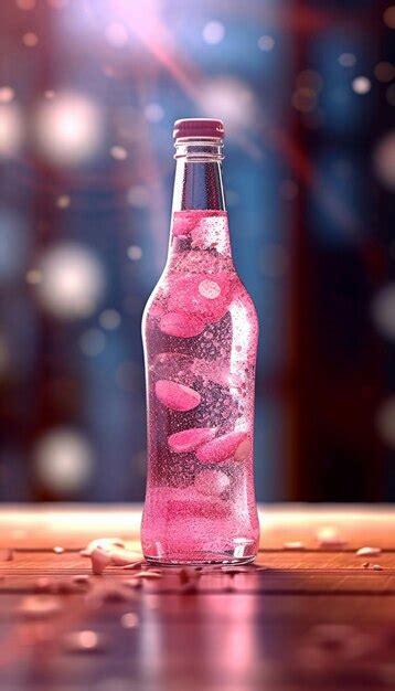 Premium Ai Image A Pink Bottle Of Raspberry Juice