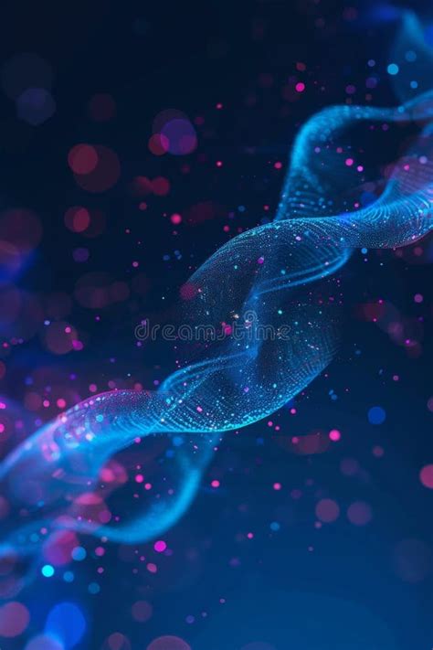 Interconnected Stream Of Data Particles Symbolizing Information Technology Network Stock