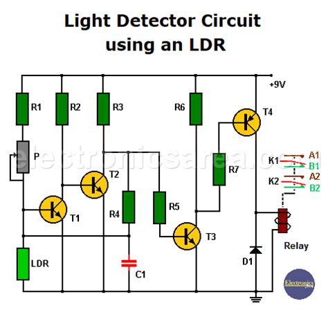 Light Detector Circuit Using LDR Automatic Night Light Electronics Area