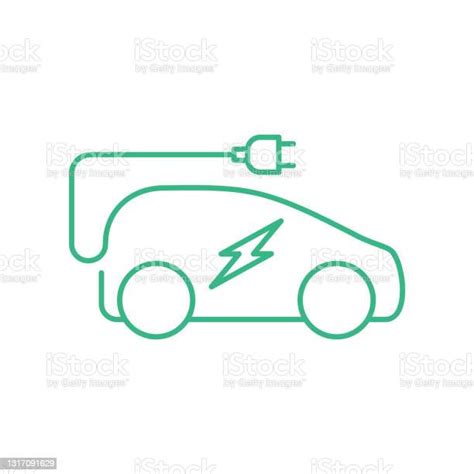 플러그가 있는 전기 자동차 전기 자동차 충전소 표지판 벼락을 가진 친환경 자동차 전기 자동차 대체 연료 자동차에 대한 스톡 벡터 아트 및 기타 이미지 전기 자동차 대체