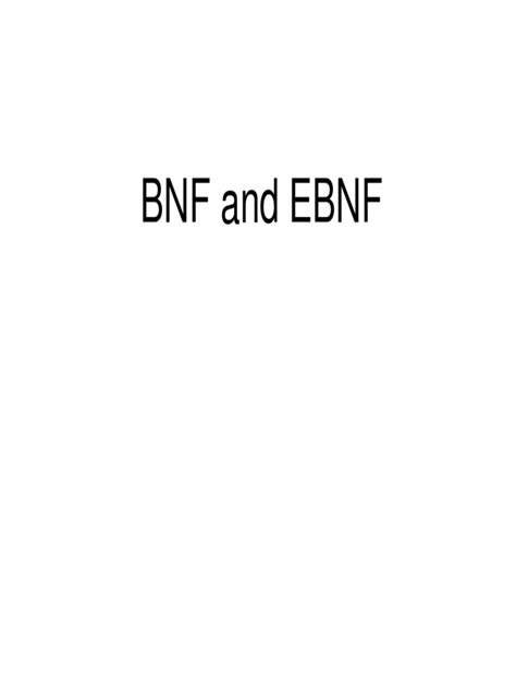 An Introduction To Bnf And Ebnf Precisely Specifying Programming