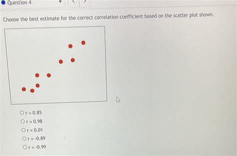 Question 4 Choose The Best Estimate For The Correct Correlation