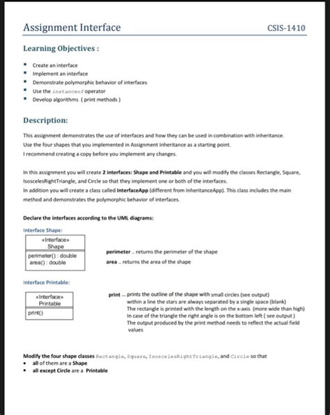 Solved Assignment Interface Csis 1410 Learning Objectives