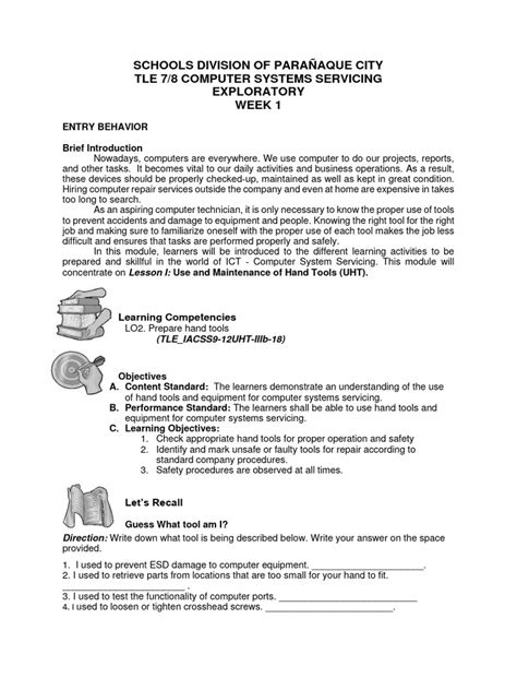 tle grade7 8 module2 quarter1 week1 pdf tools computer hardware