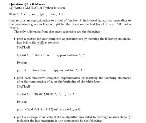 Solved Write A MATLAB Or Python Function Isect Xl Xu Eps Chegg Com