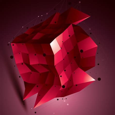 Premium Vector Spatial Vector Bright Digital Object 3d Technology Figure With Geometric