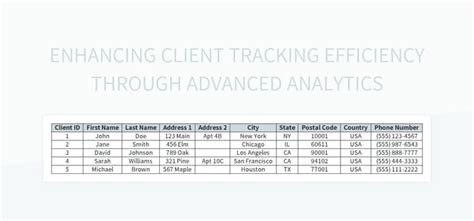 enhancing client tracking efficiency through advanced analytics excel
