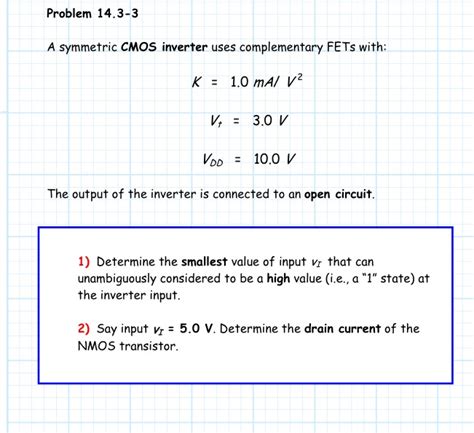 Solved A Symmetric Cmos Inverter Uses Complementary Fets