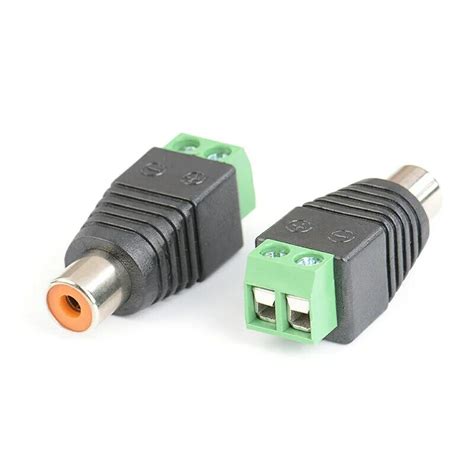 솔더리스 커넥터 Rca 암 2 스크류 터미널 암 컨버터 어댑터 전송 및 케이블