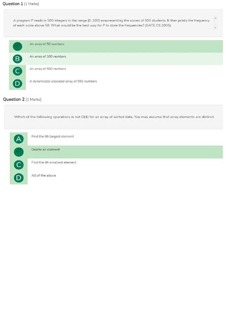 Quiz Array Pdf