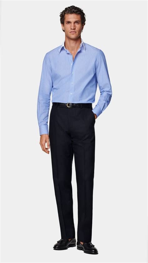 Blue Formal Shirt Outfit Men Formal Pants Shirt And Trouser For