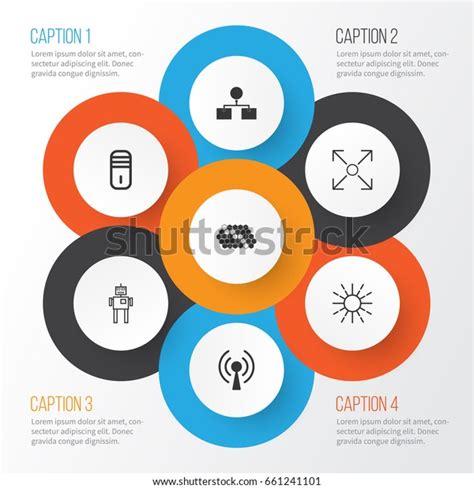 Machine Icons Set Collection Branching Program Stock Vector Royalty