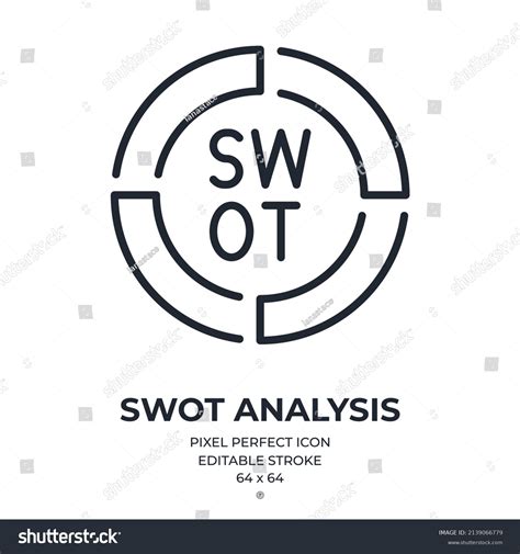 Swot Analysis Diagram Concept Editable Stroke Stock Vector Royalty