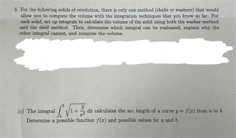 Solved For The Following Solids Of Revolution There Is Only