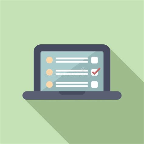 Flat Design Illustration Of Laptop With Checklist Stock Illustration Illustration Of Icon