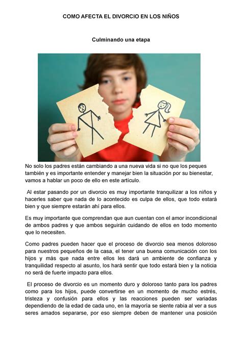 Divorcio Qué Significa Y Cómo Afecta A Los Niños