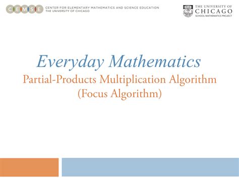 Everyday Mathematics Partial Productsleft To Right Subtractionmultiplication Algorithm Algorithm