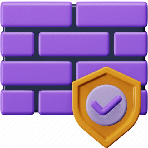 Firewall Security Cyber Protection Wall Safety Shield 3d