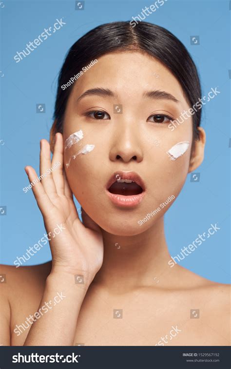 Woman Asian Appearance Naked Shoulders Cosmetics Stock Photo Shutterstock