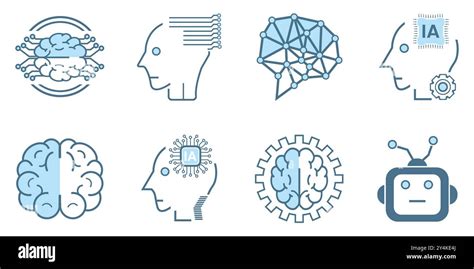 Artificial Intelligence Icon Symbols Collection Isolated Lined Machine Ai Icon Artificial
