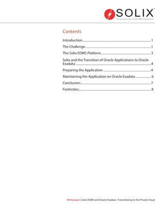 Solix EDMS And Oracle Exadata Transitioning To The Private Cloud PDF