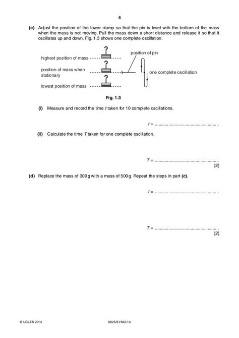 Physics 0625 Paper 5 Version 1 Question Paper May Jun 2014