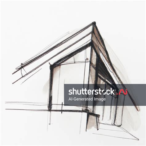 Pencil Sketch Artistic Image Angular Building Imagen Generada Por Ia