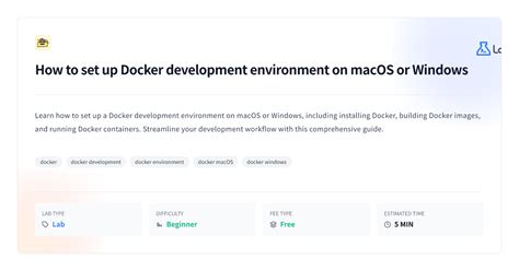 how to set up docker development environment on macos or windows labex