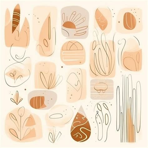 Premium Ai Image Beige Background Art Abstract Poster Leaf Botanical Graphic Cover Artwork