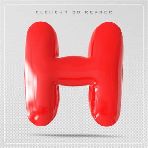 Premium Psd Red Letter H Font Bubble 3d Render