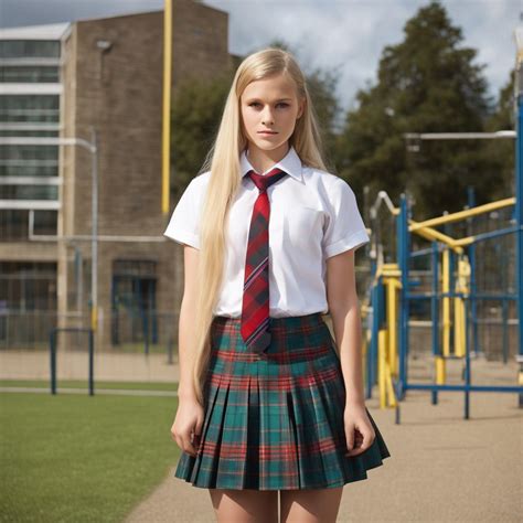 Schoolgirl Wearing Crisp White Shirtlarge Breasts By Schooldress On
