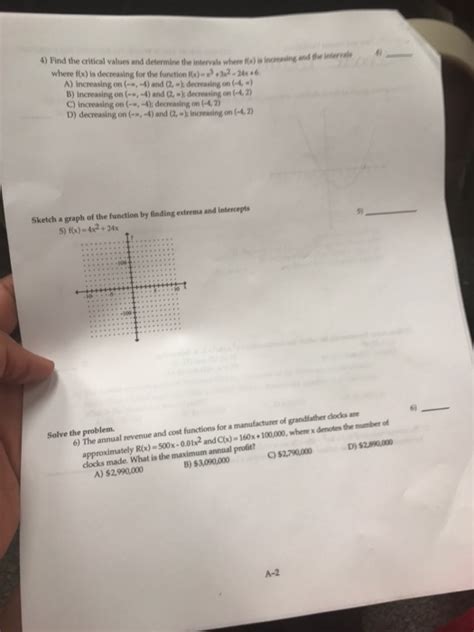Solved Find The Critical Values And Determine The Intervals