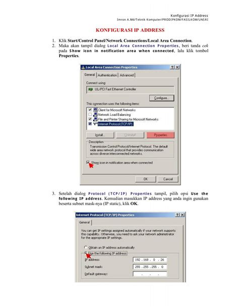 Konfigurasi IP Address Pdf
