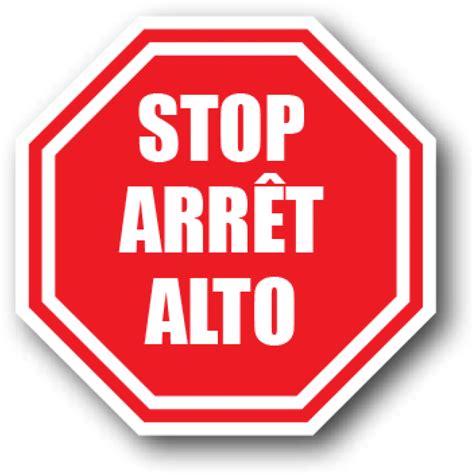 Download Floor Octagonal Safety Sign Printed Stop Arret Alto Stop