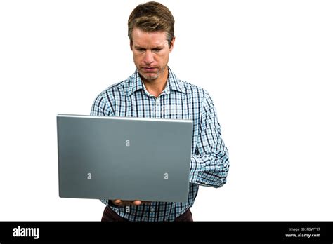 Man Using Notebook Stock Photo Alamy
