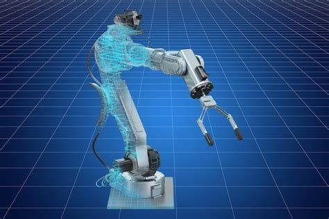 Premium Photo Visualization 3d Cad Model Of Robotic Arm Blueprint 3d
