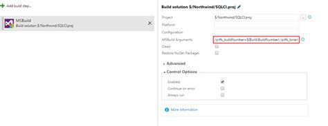 Passing Visual Studio Team Services Build Properties To MSBuild DLM Automation Product
